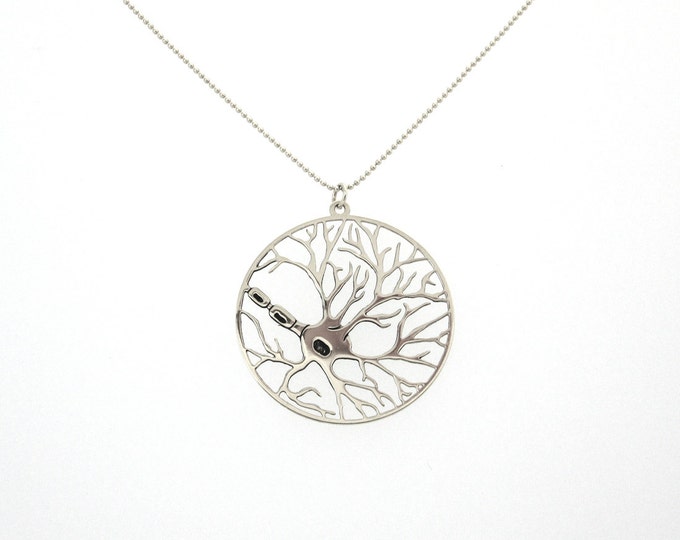 Neuron Necklace, Biology Pendant, Silver Science Necklace - Etsy