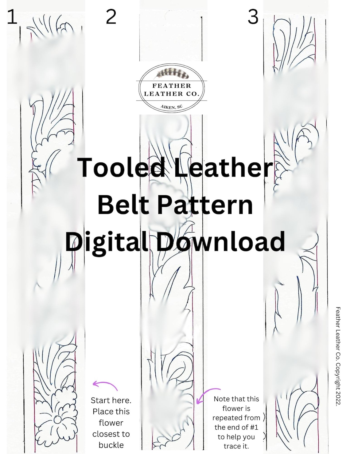 Feather Belt Pattern- 1.5" Belt With *free Tips* - Etsy
