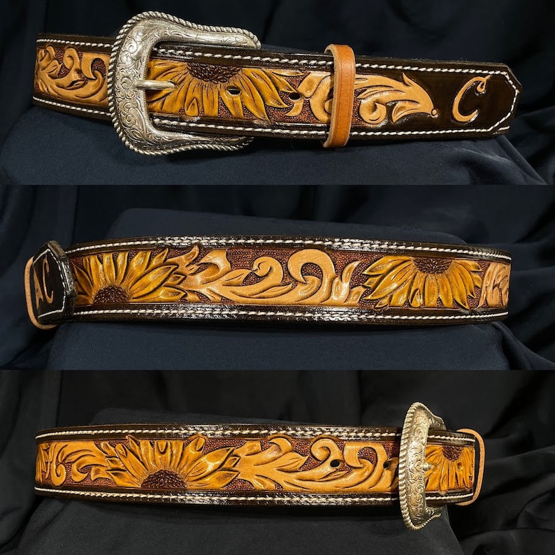 Sunflower and Scroll Belt Pattern- 1.5" With *free Helpful Tips Page ...