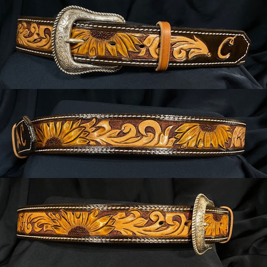 Sunflower and Scroll Belt Pattern- 1.5" With *free Helpful Tips Page ...