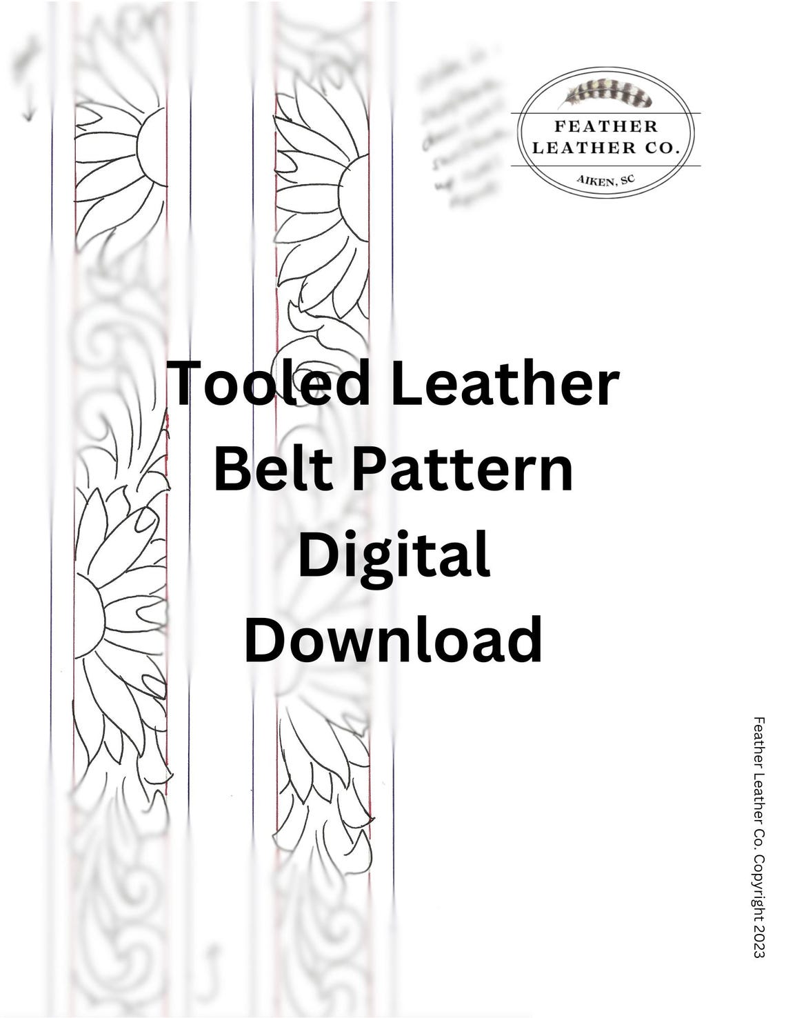 Sunflower and Scroll Belt Pattern- 1.5" With *free Helpful Tips Page ...