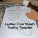Flower and Scroll Tooled Leather Knife Sheath Pattern Template With ...