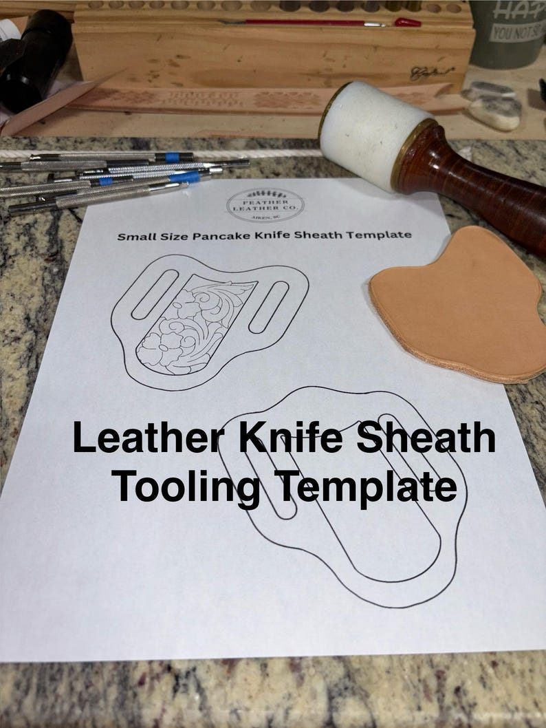 Flower and Scroll Tooled Leather Knife Sheath Pattern Template With *free Helpful Tips Page* - Etsy