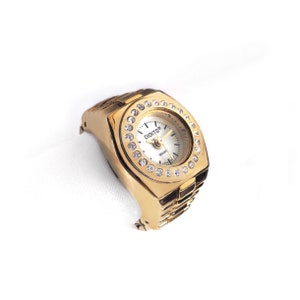Stellar Gold Pave Halo Ring Watch - Etsy