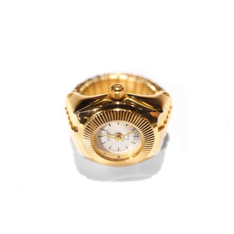 Stellar Gold Ring Watch With Round Dial - Etsy