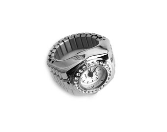 Stellar Gold Pave Halo Ring Watch | Etsy