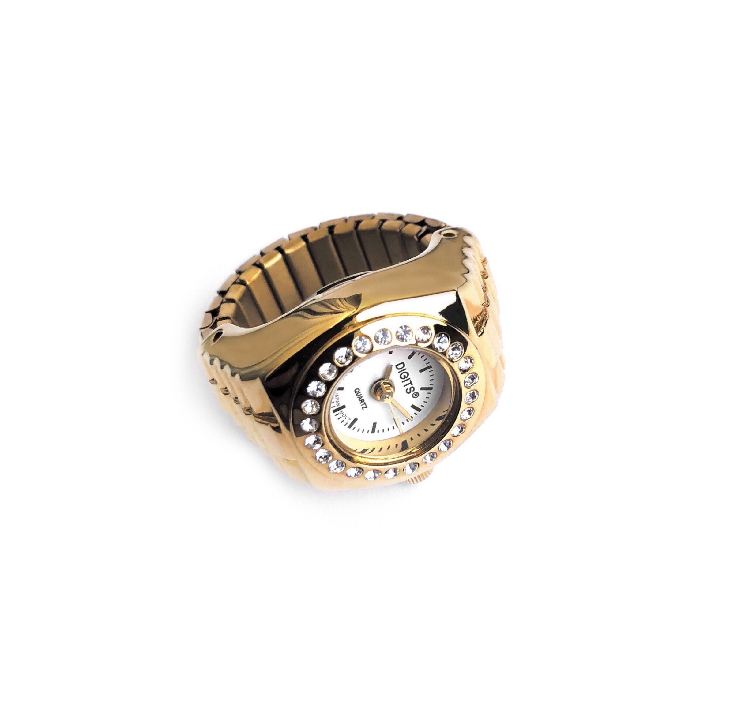 Stellar Gold Pave Halo Ring Watch - Etsy