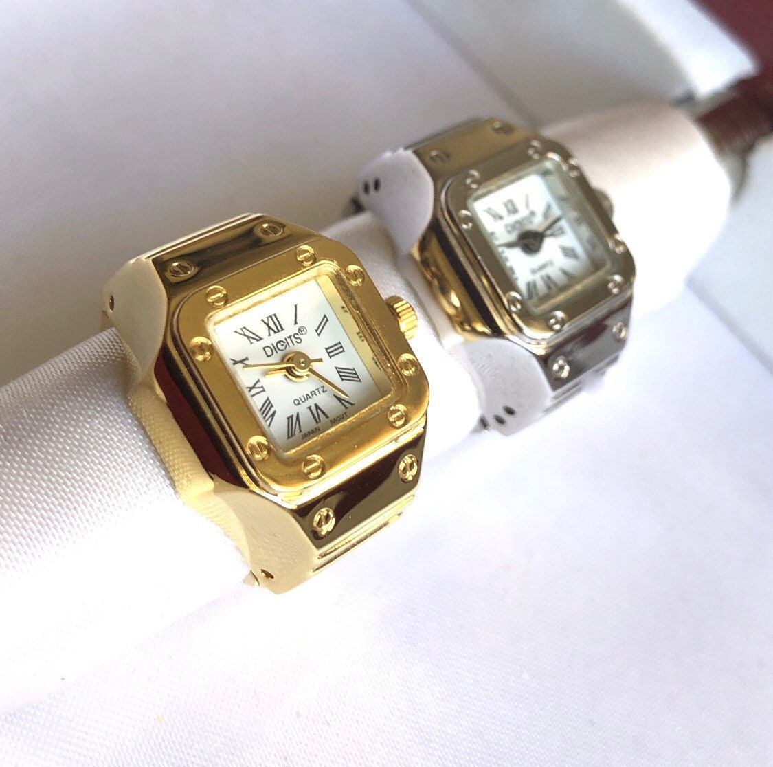 Stellar Silver Ring Watch With Square Dial - Etsy