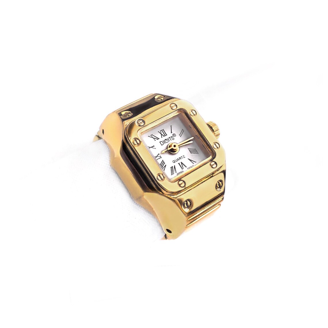 Stellar Gold Ring Watch With Square Dial - Etsy