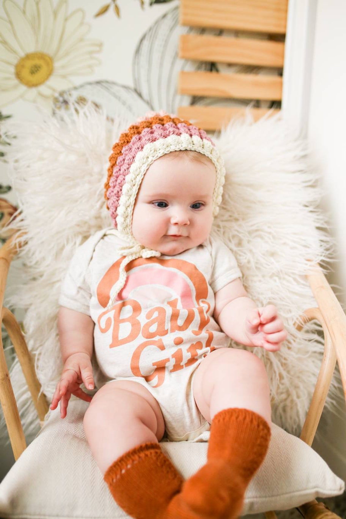 Rainbow Baby Bonnet Crochet Baby Bonnet Cotton Baby Bonnet - Etsy
