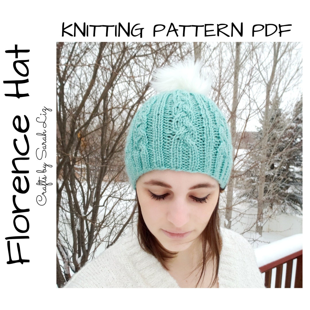 KNITTING PATTERN - Florence Hat, Cable Knit Hat Pattern, Women's Knit ...