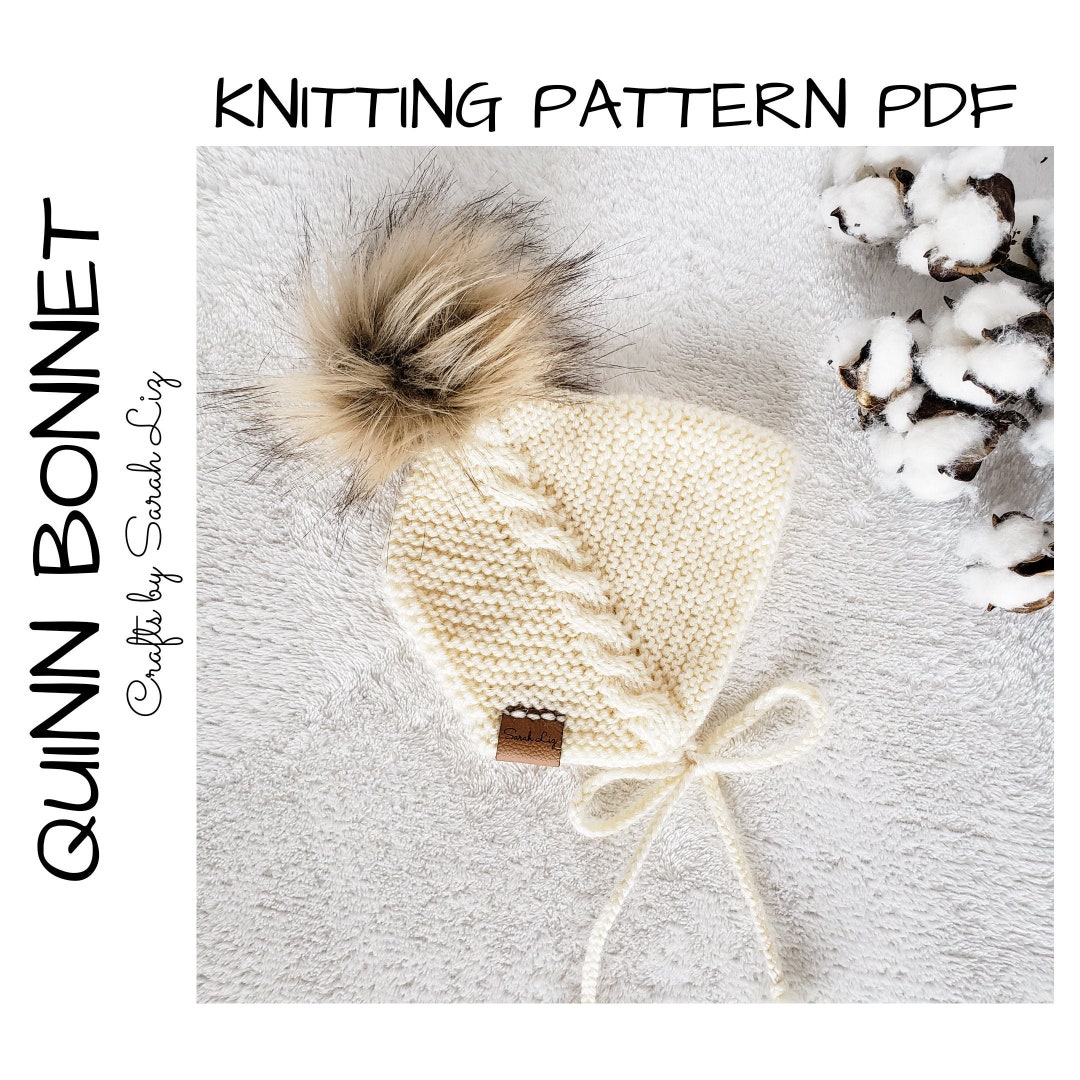 KNITTING PATTERN- Quinn Bonnet, Cable Knit Bonnet Pattern, Baby Bonnet ...