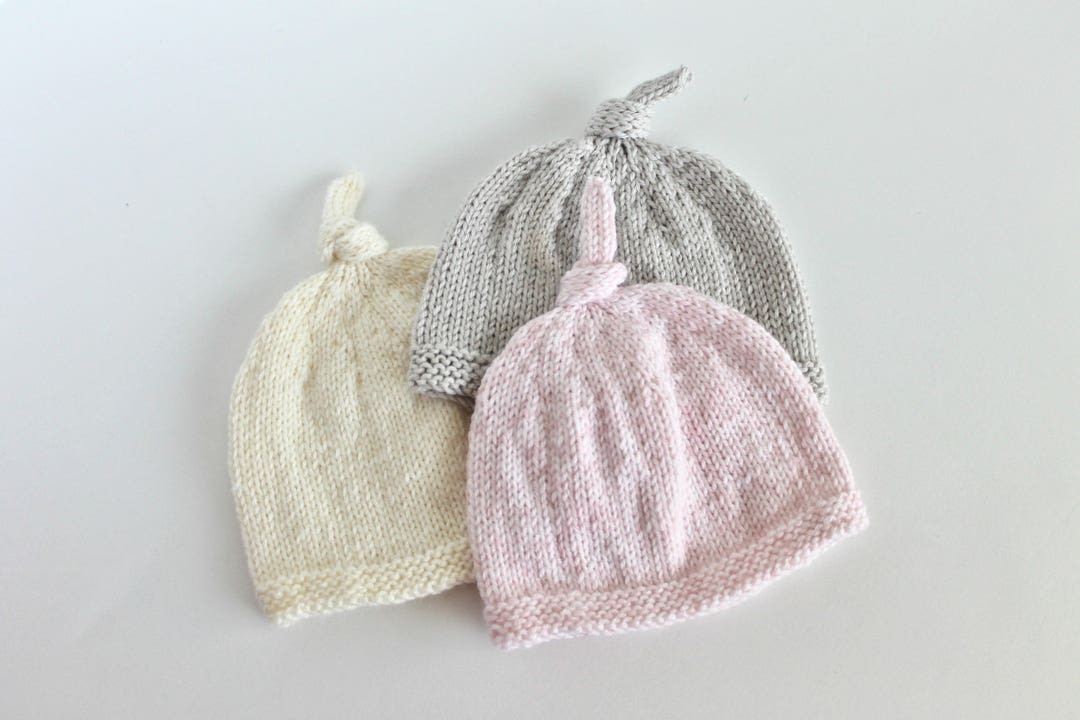 Angel Margaret Hospital Hat, Newborn Baby Hat, Knitted Baby Hat, Knot ...