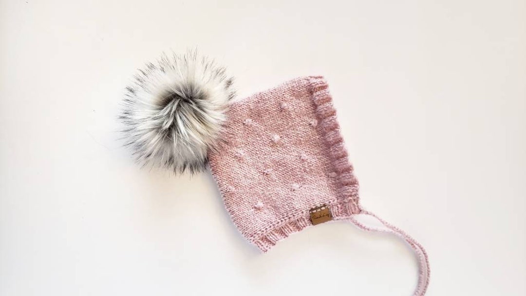 Knit Pixie Bonnet, Kids Pixie Bonnet, Baby Pixie Bonnet, Furry Pom ...
