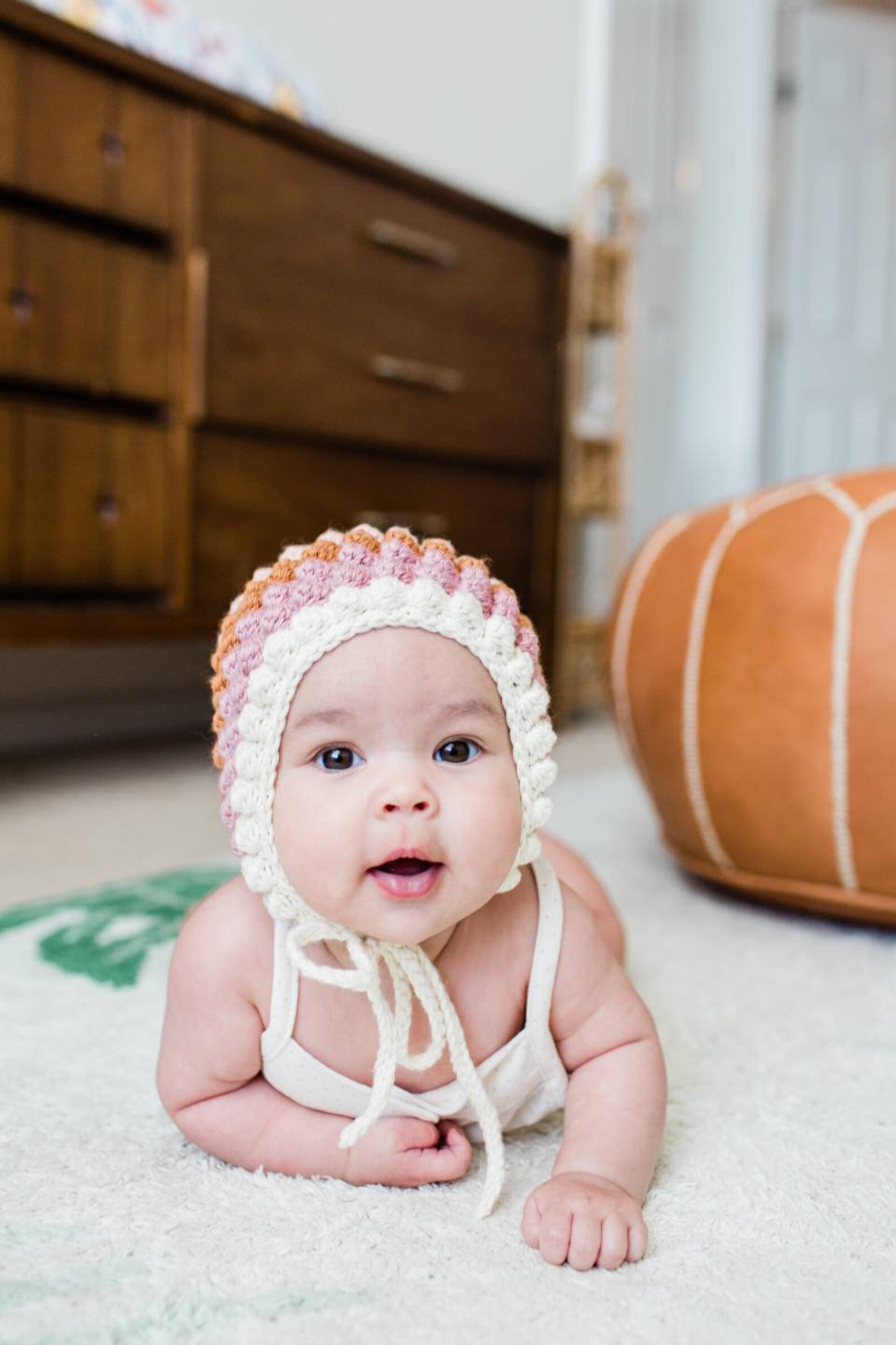 Rainbow Baby Bonnet Crochet Baby Bonnet Cotton Baby Bonnet - Etsy