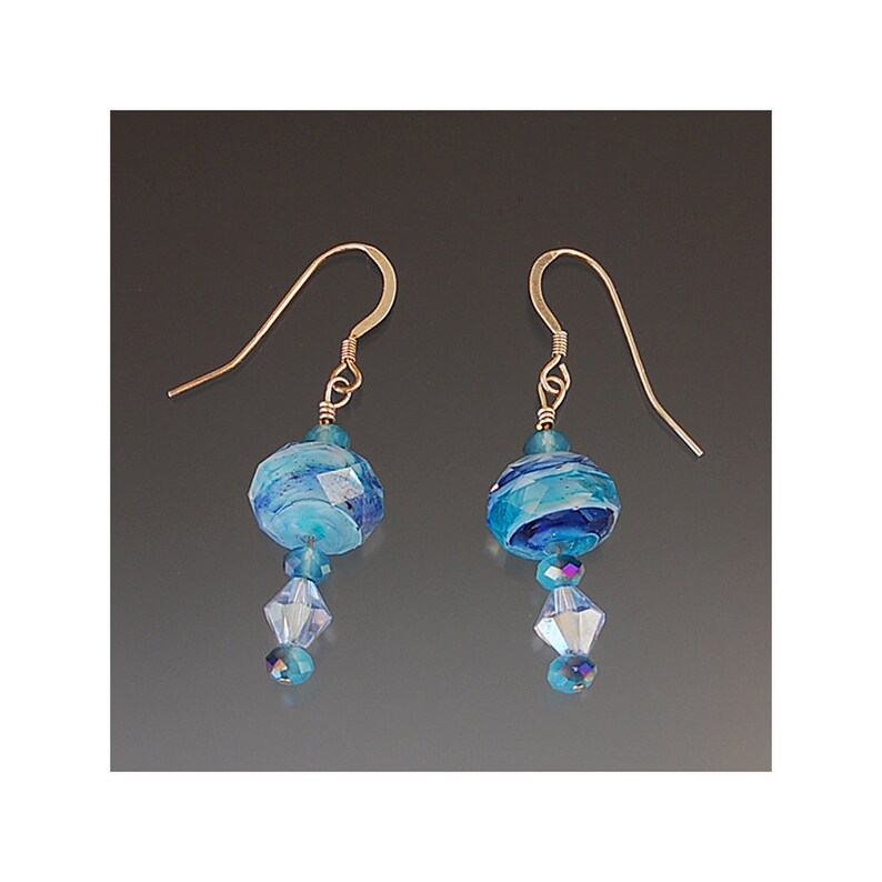 Jewelry Set, Crystal Blue, Hand Beaded, Ready to Ship, Birthday Gift ...