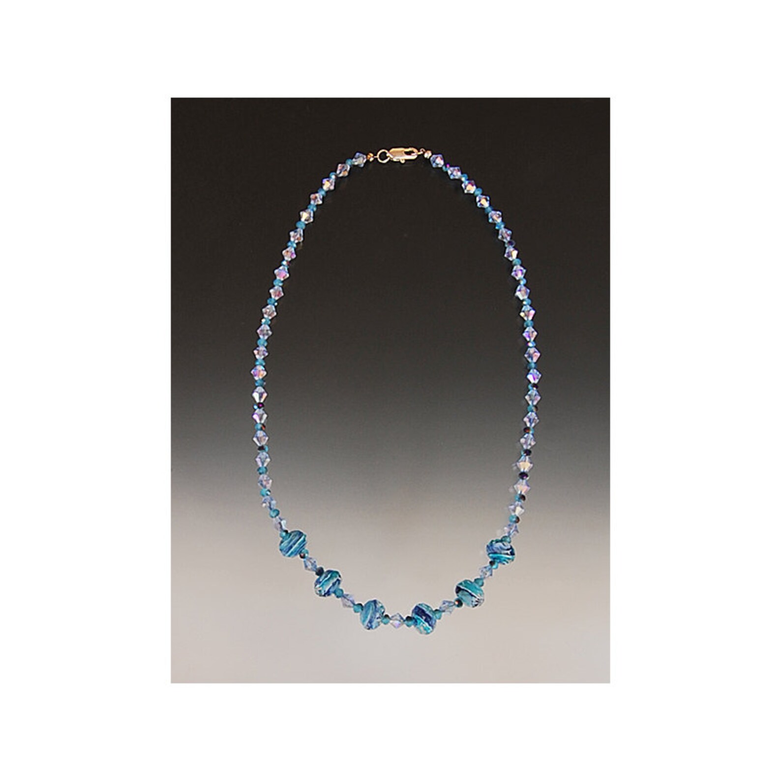 Jewelry Set, Crystal Blue, Hand Beaded, Ready to Ship, Birthday Gift ...