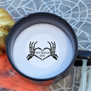 Halloween Edible Drink Toppers, Wafer Paper, Skeleton Heart Hands - Etsy