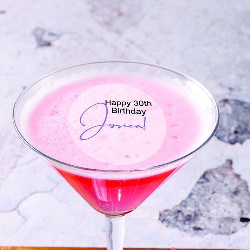 Edible Drink Toppers Happy Birthday Wafer Paper - Etsy