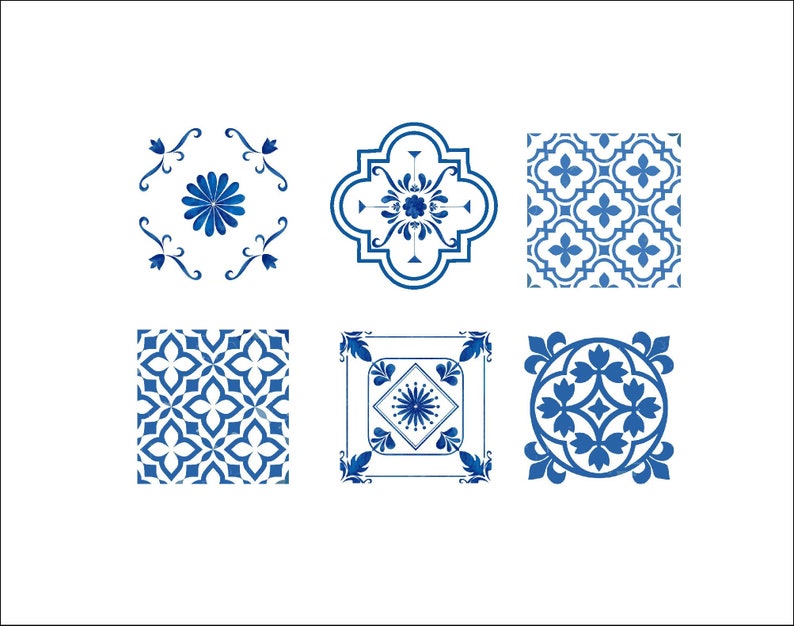 Blue and White Vintage Tile Print Edible Image Pre-cut Prefect for ...