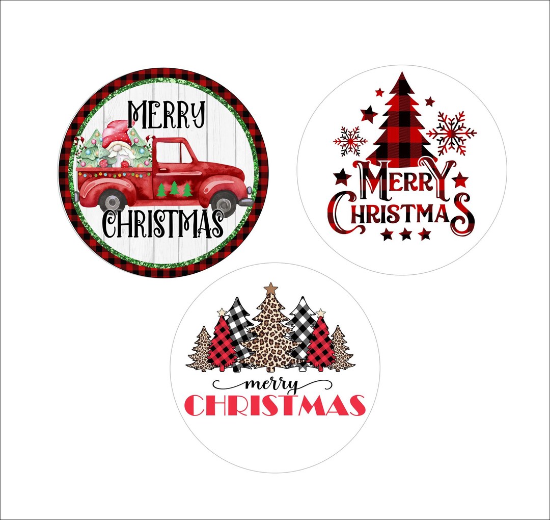 Merry Christmas Edible Cupcake Topper - Buffalo Plaid - Icing Sheet ...