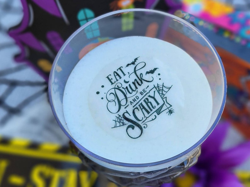 Halloween Edible Drink Toppers Wafer Paper Eat Drink and Be - Etsy