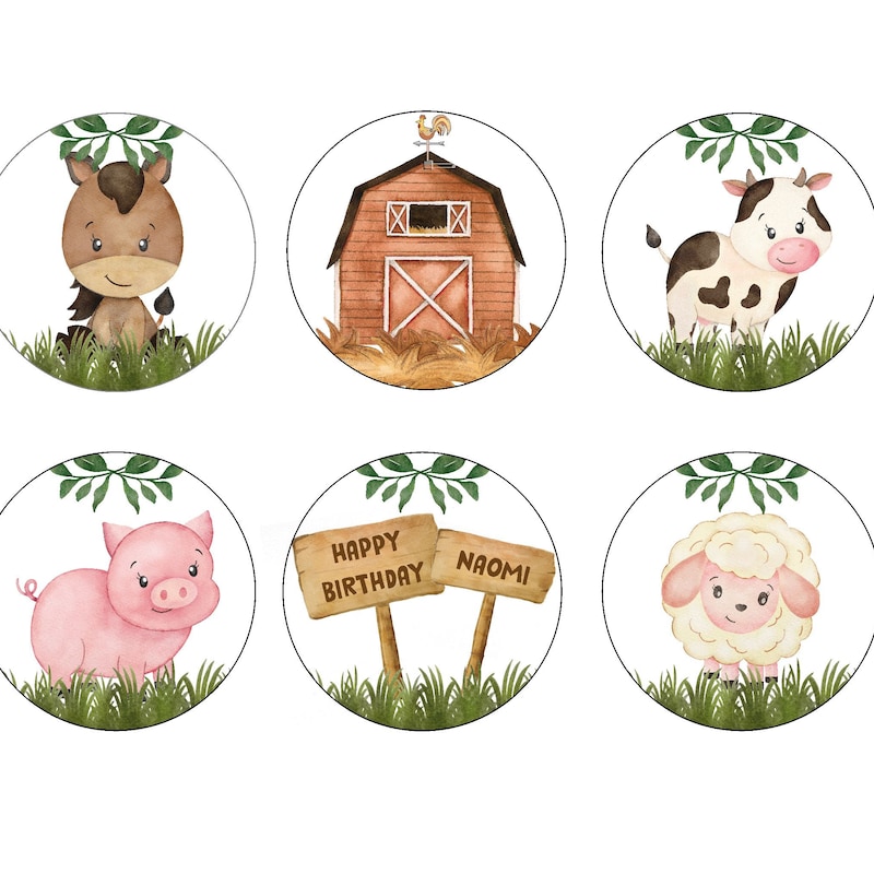 Edible Icing Farm Animals - Etsy