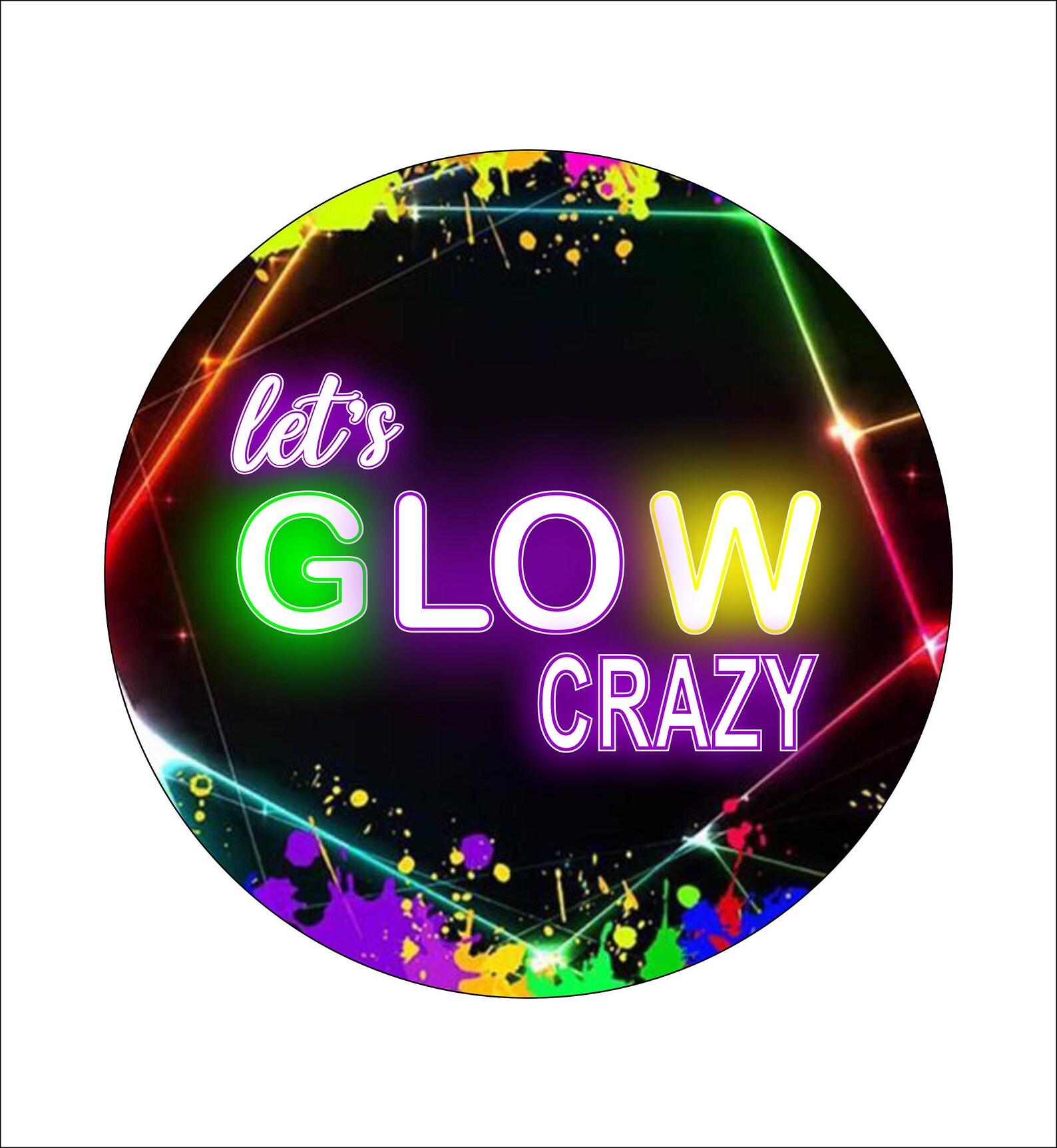 Glow Party Edible Image - Glow Party Neon Prints Are Perfect for ...