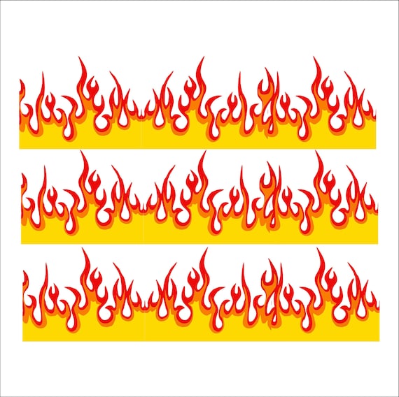 Flames Edible Image Cake Strips Pre-cut - Etsy