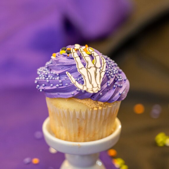 Halloween Skeleton Hands Wafer Paper Cupcake Toppers Great | Etsy