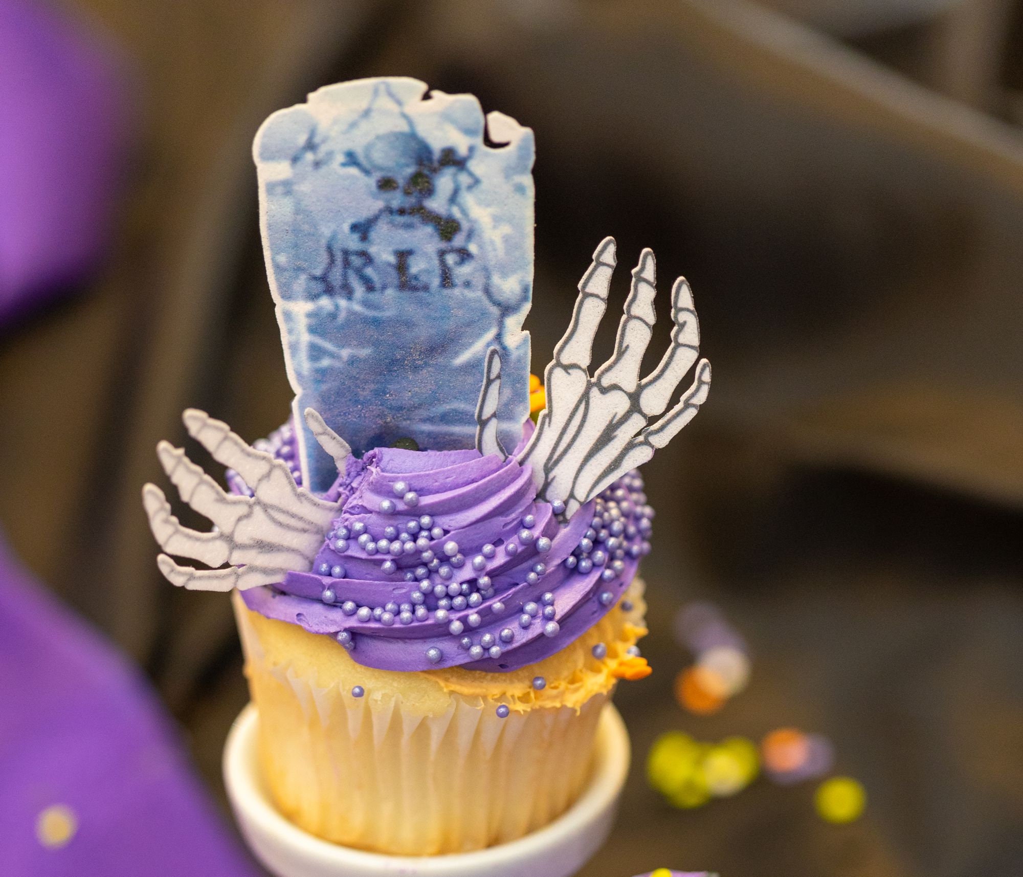 Halloween Skeleton Hands Wafer Paper Cupcake Toppers Great - Etsy