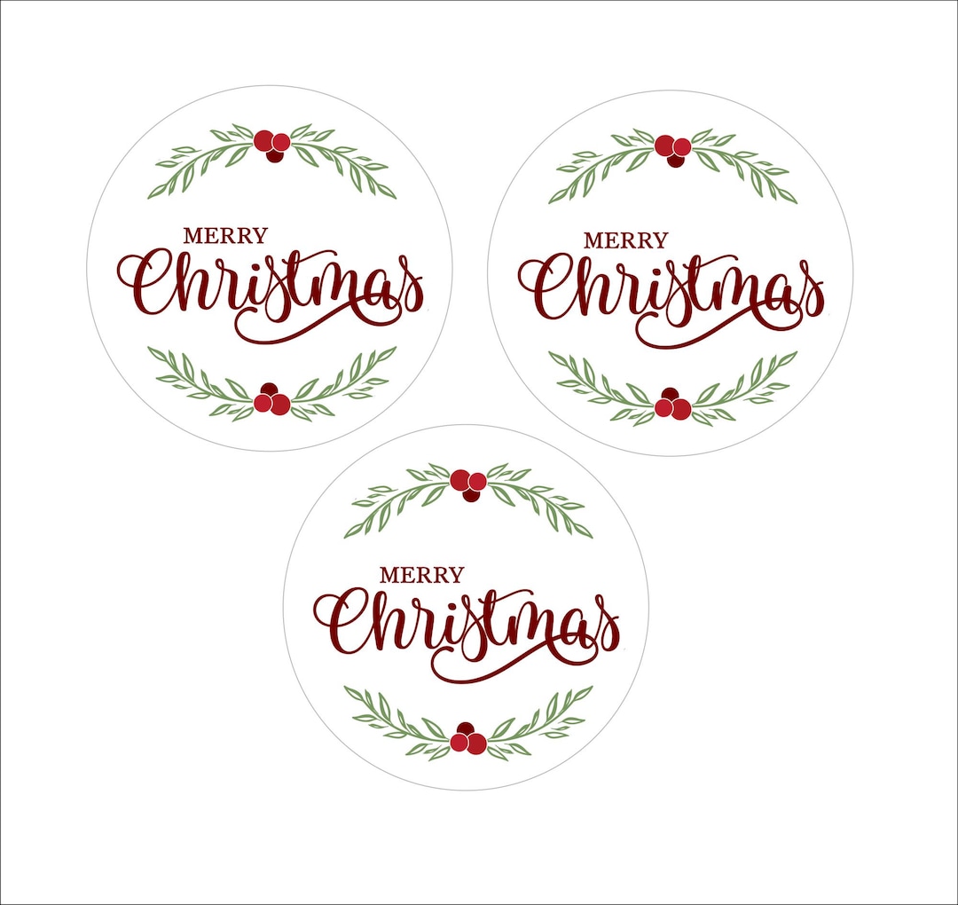 Merry Christmas Edible Cupcake Topper - Icing Sheet - Edible Sticker - Etsy