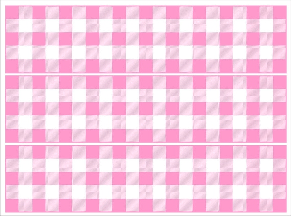 Baby Pink Gingham Edible Image Cake Strips Pre-Cut Baby | Etsy