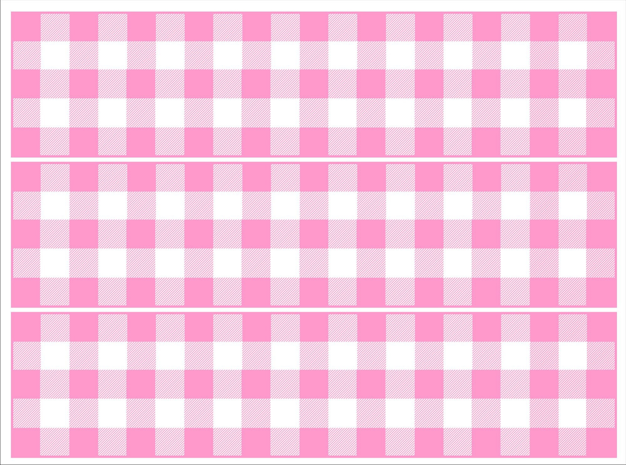 Baby Pink Gingham Edible Image Cake Strips Pre-Cut Baby | Etsy