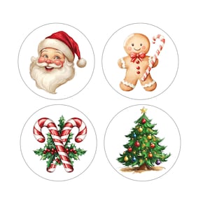 Vintage Christmas Edible Cupcake Topper - Icing Sheet - Edible Sticker ...