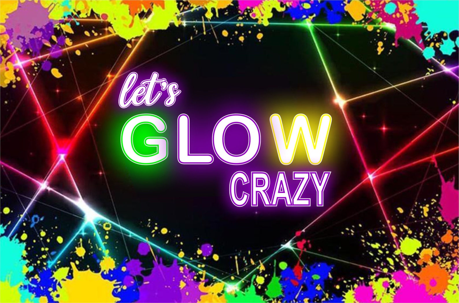 Glow Party Edible Image Glow Party Neon Prints Are Perfect - Etsy