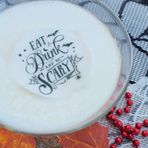 Halloween Edible Drink Toppers Wafer Paper Eat Drink and Be - Etsy