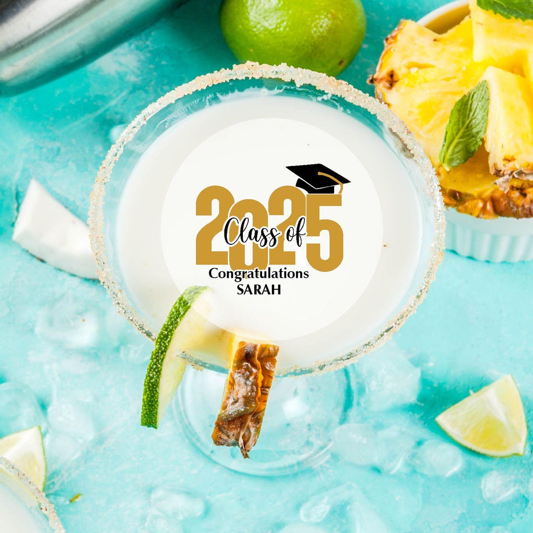 Edible Drink Topper Graduation 2025 - Edible Personalized - - Wafer ...