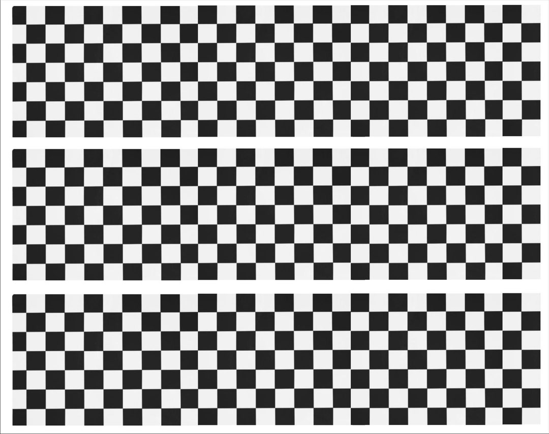 Black & White Checkered Edible Image Cake Strip - Etsy