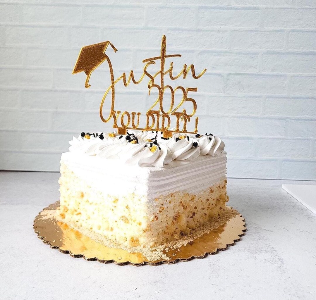 Custom Graduation Cake Topper | Personalized | Class of 2025 - Etsy