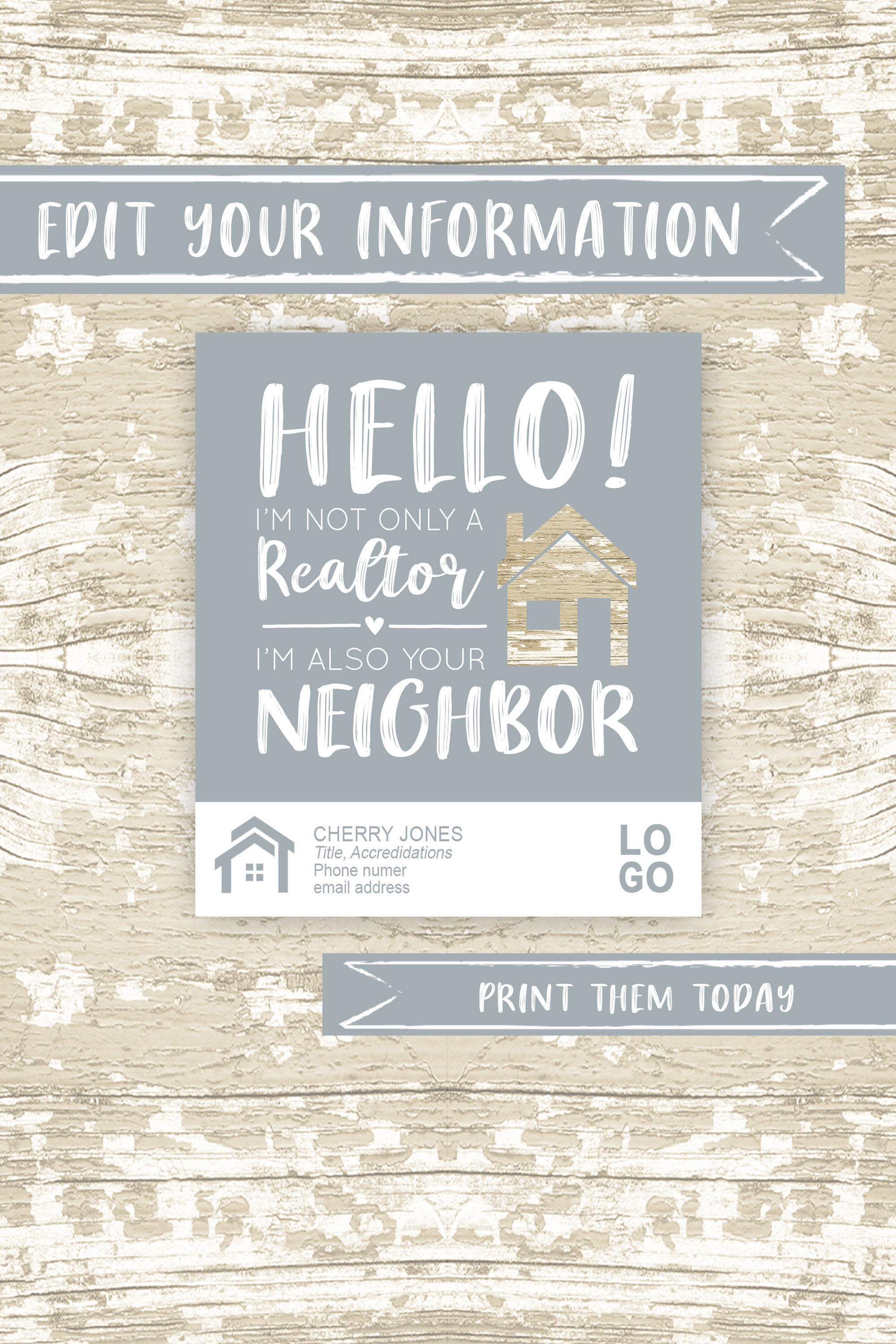 Neighbor Realtor Tag Real Estate Pop by Printable Tag for | Etsy