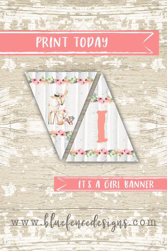 INSTANT DOWNLOAD it's a Girl Banner DIY | Etsy