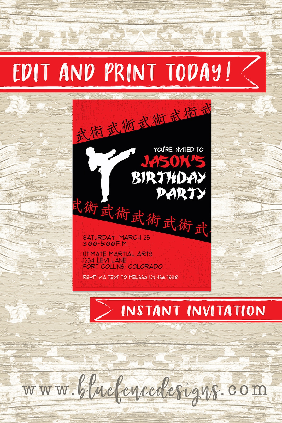 Editable Boy Karate Birthday Invitation, Karate Birthday, Karate ...
