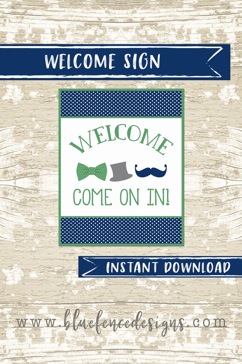 INSTANT DOWNLOAD, Welcome Sign Little Gentleman to Boy Baby Shower ...