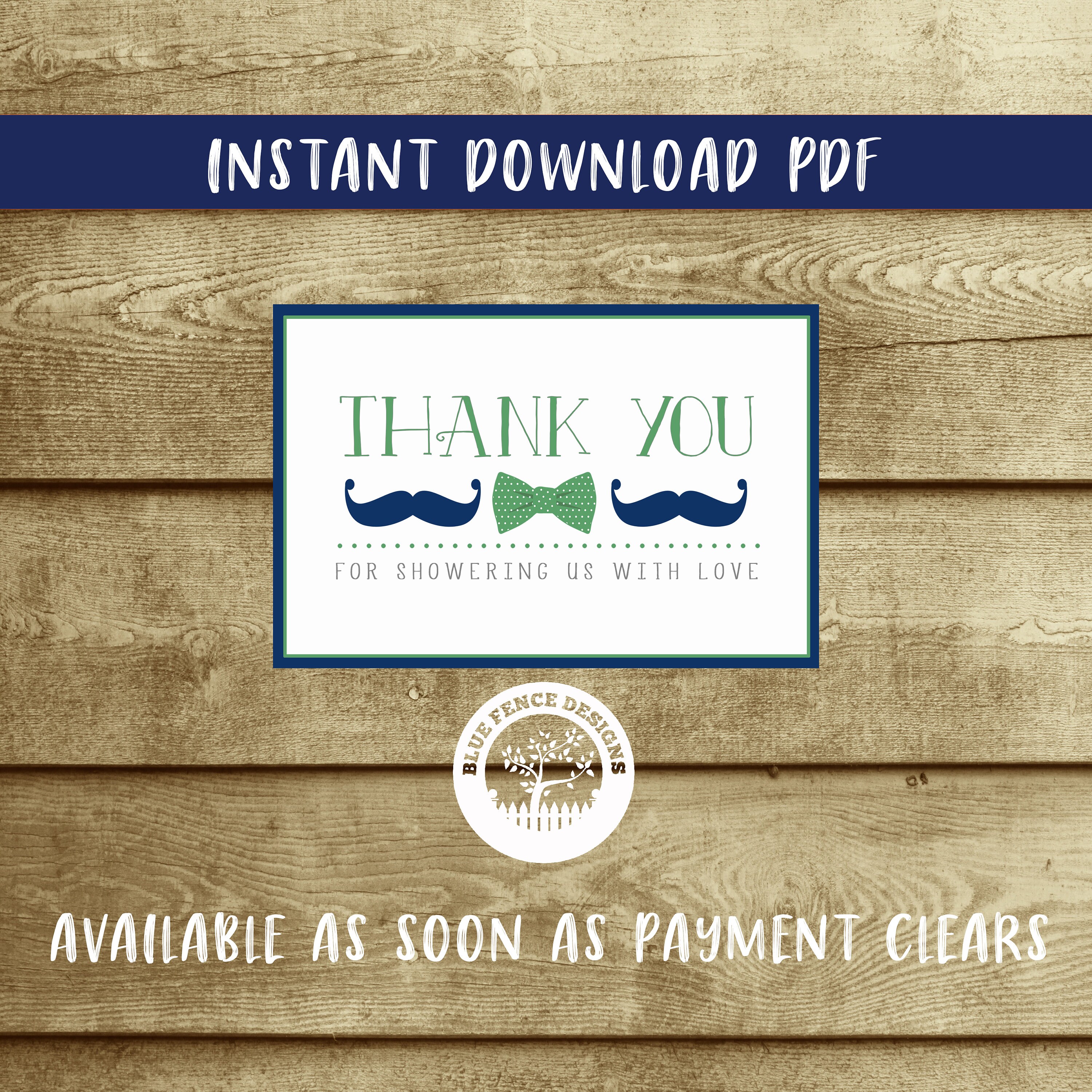 INSTANT DOWNLOAD Little Gentleman Thank You Cards, Boy Baby Shower ...