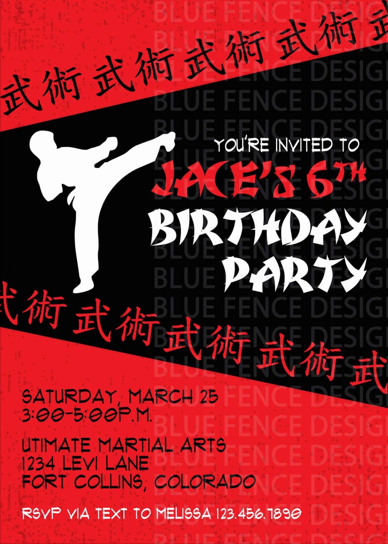 Editable Boy Karate Birthday Invitation Karate Birthday - Etsy