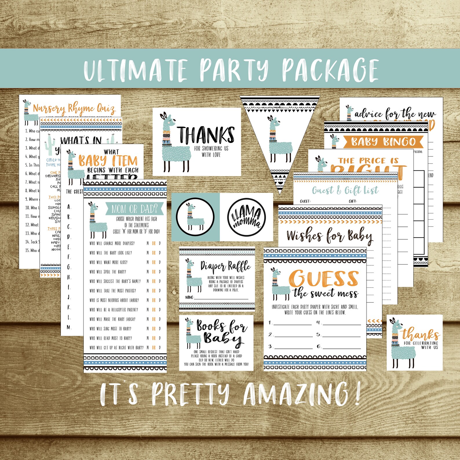 Ultimate Llama Momma Printable Party Package - Etsy