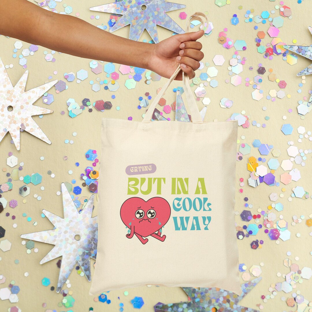 Crying in a Cool Way Canvas Tote Bag - Etsy