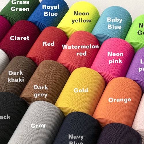2 Inch 50mm Wide Solid Colored Double-side Twill Elastic - Etsy