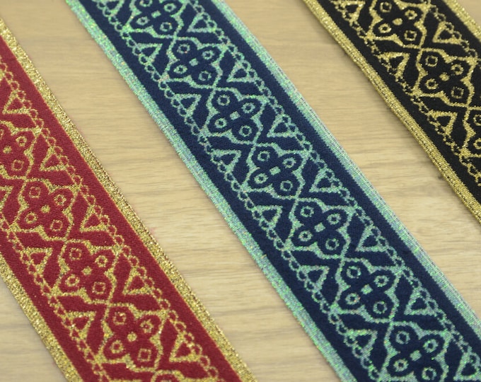 2 Inch 50mm Wide Colorful Embroidery Jacquard Glitter Waistband Elastic ...